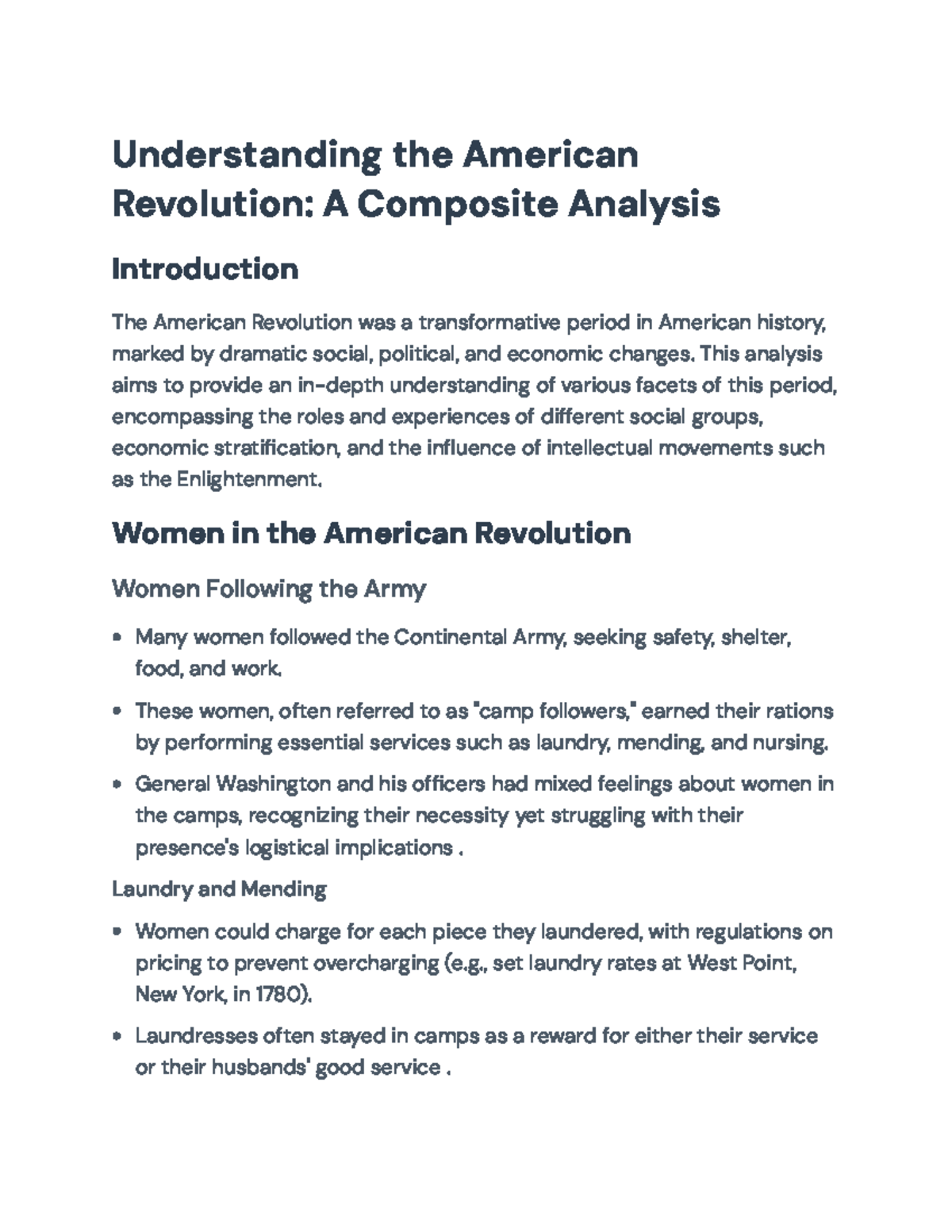 Understanding the American Revolution: Social and Economic ...
