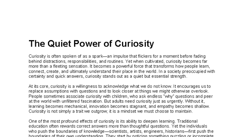 The Transformative Role of Curiosity in Learning and Relationships ...