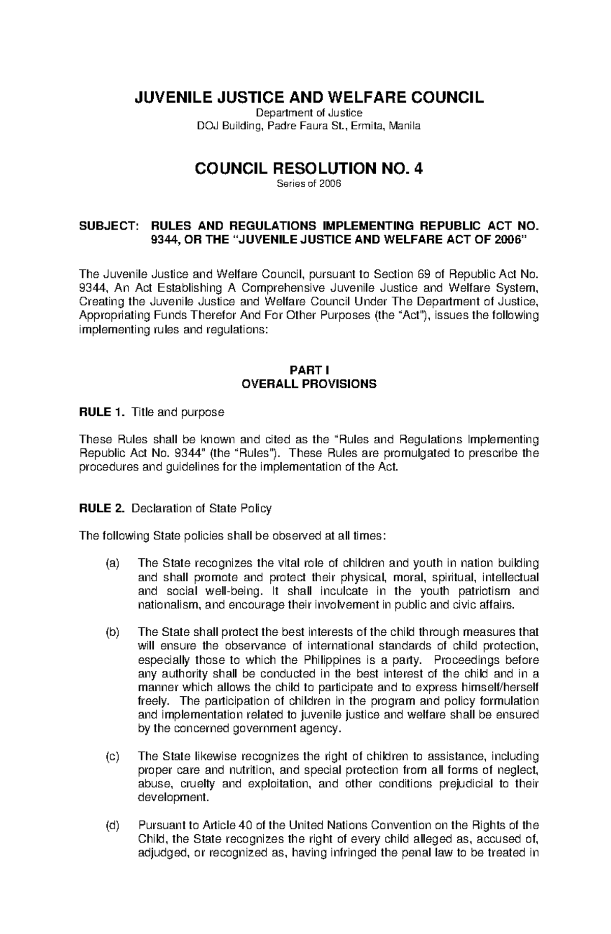 Implementing Rules and Regulations of RA 9344: A Comprehensive Review ...