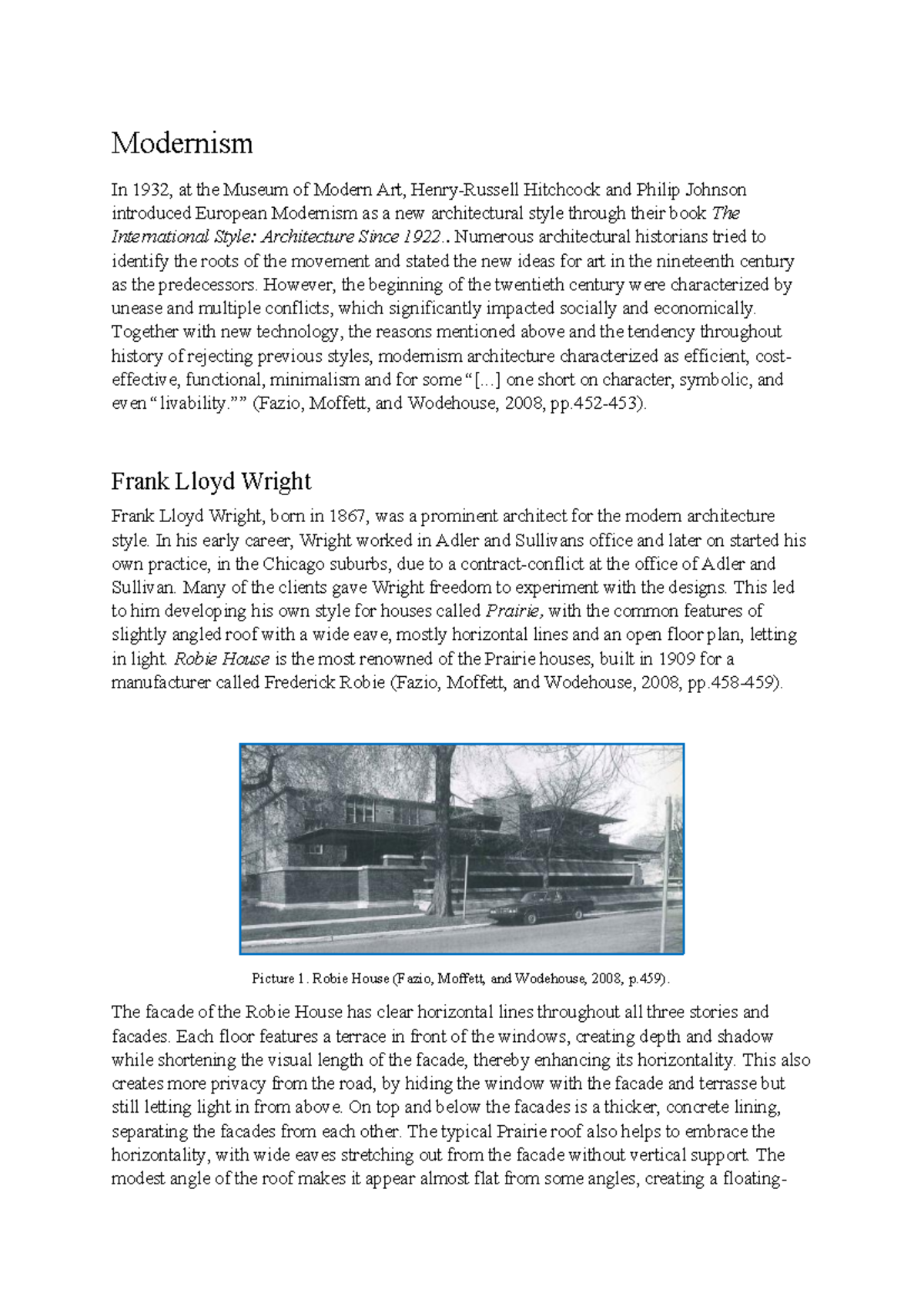 Ark. His - Modernism: Architectural Evolution and Key Figures - Studocu