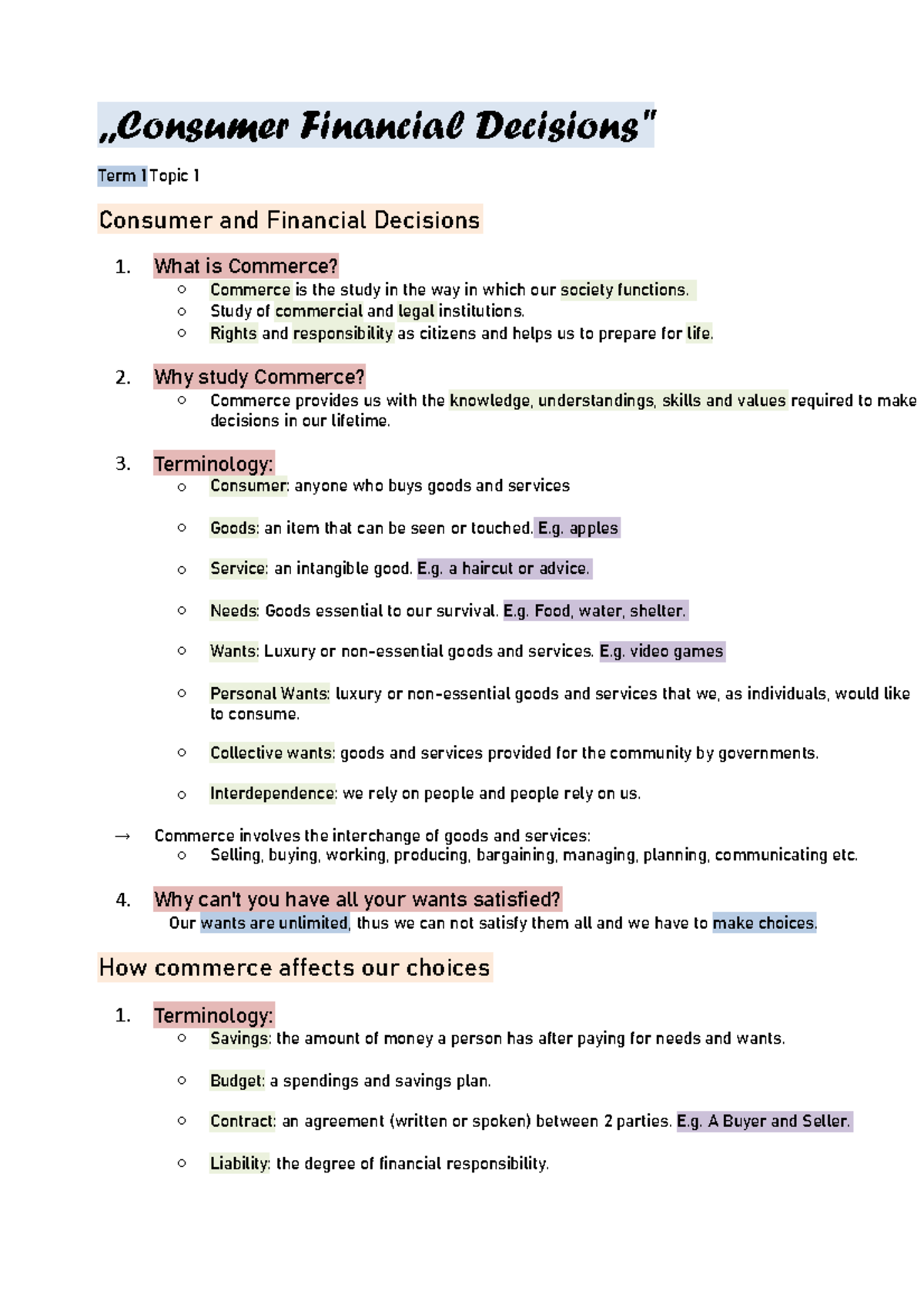 Consumer Financial Decisions: Understanding Choices in Commerce - Studocu