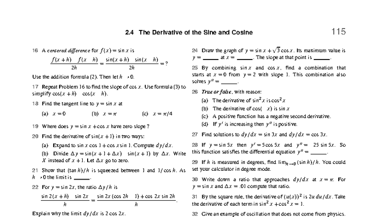 CH2part 10 - Calculus Notes: Derivatives of Sine & Cosine Functions ...