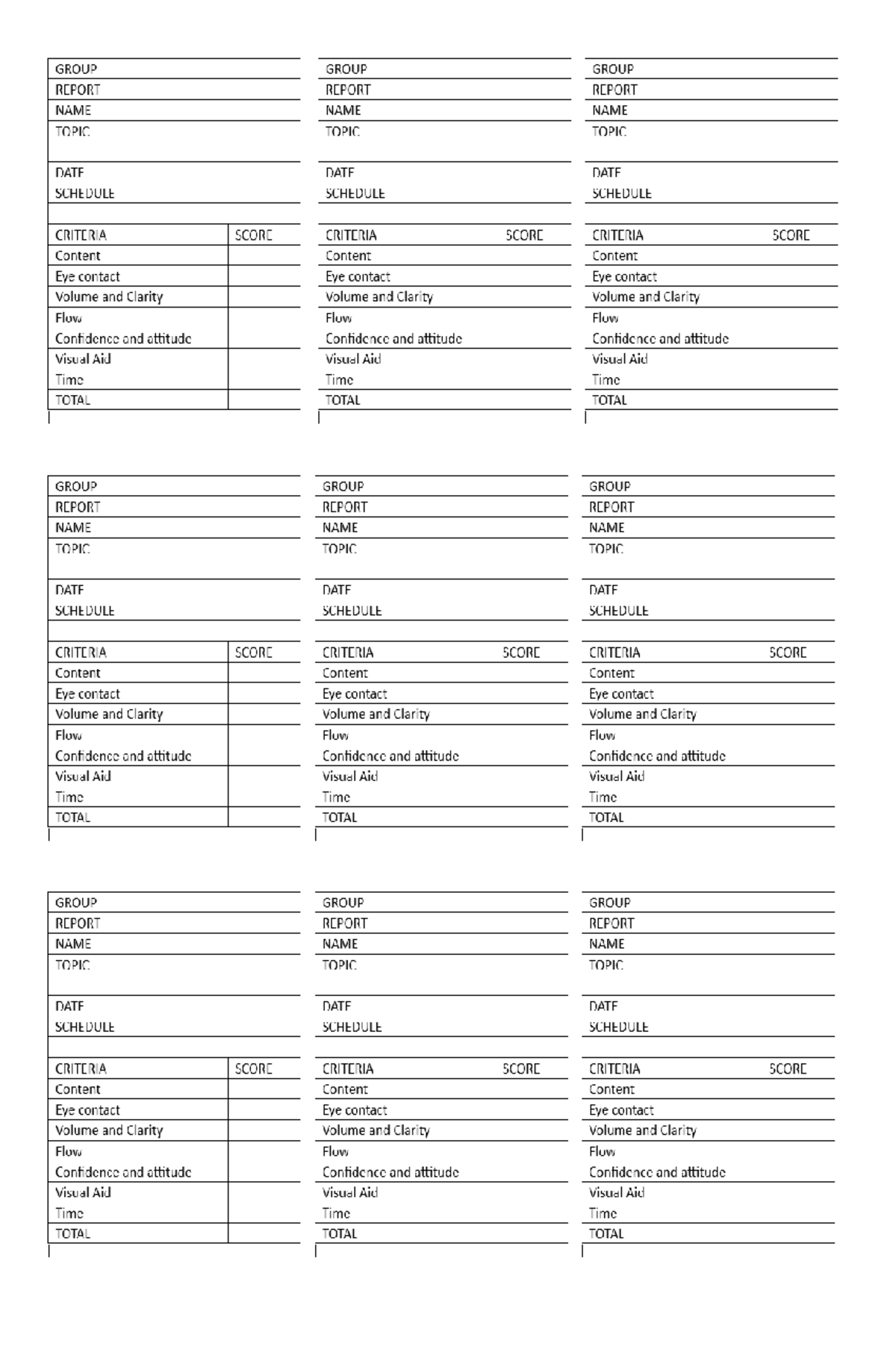 GROUP REPORT RATING SHEET - INDIVIDUAL ASSESSMENT CRITERIA - Studocu