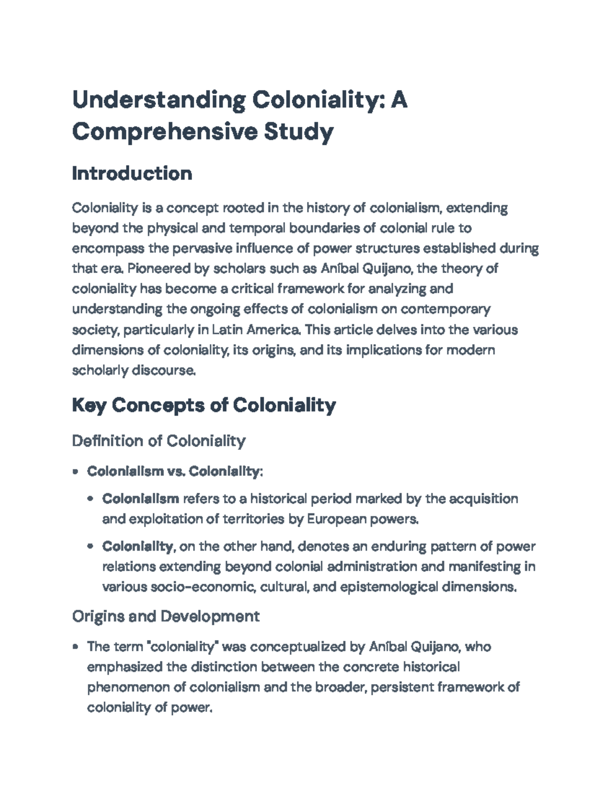 Understanding Coloniality: A Comprehensive Study of Its Impact ...