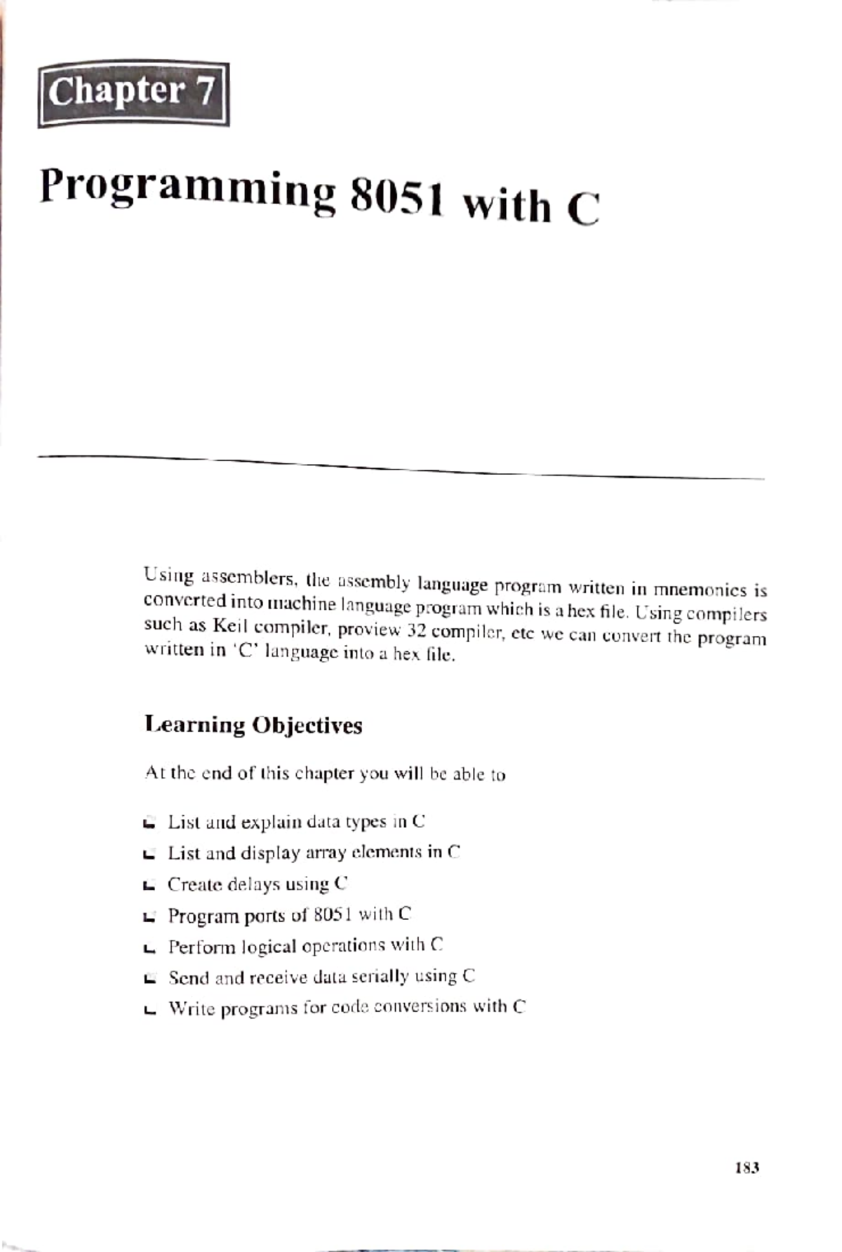 Chapter 7: Programming 8051 with C - Self Study Guide - Studocu