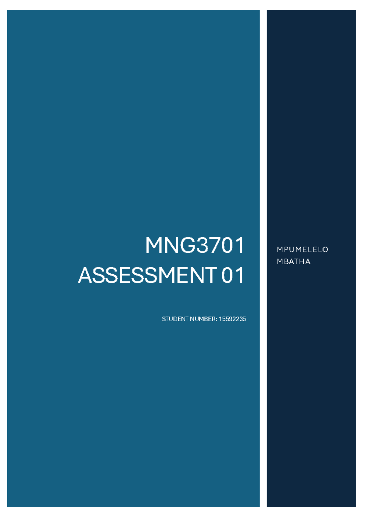 MNG3701 Assessment 01: Strategic Management Principles and Practices ...