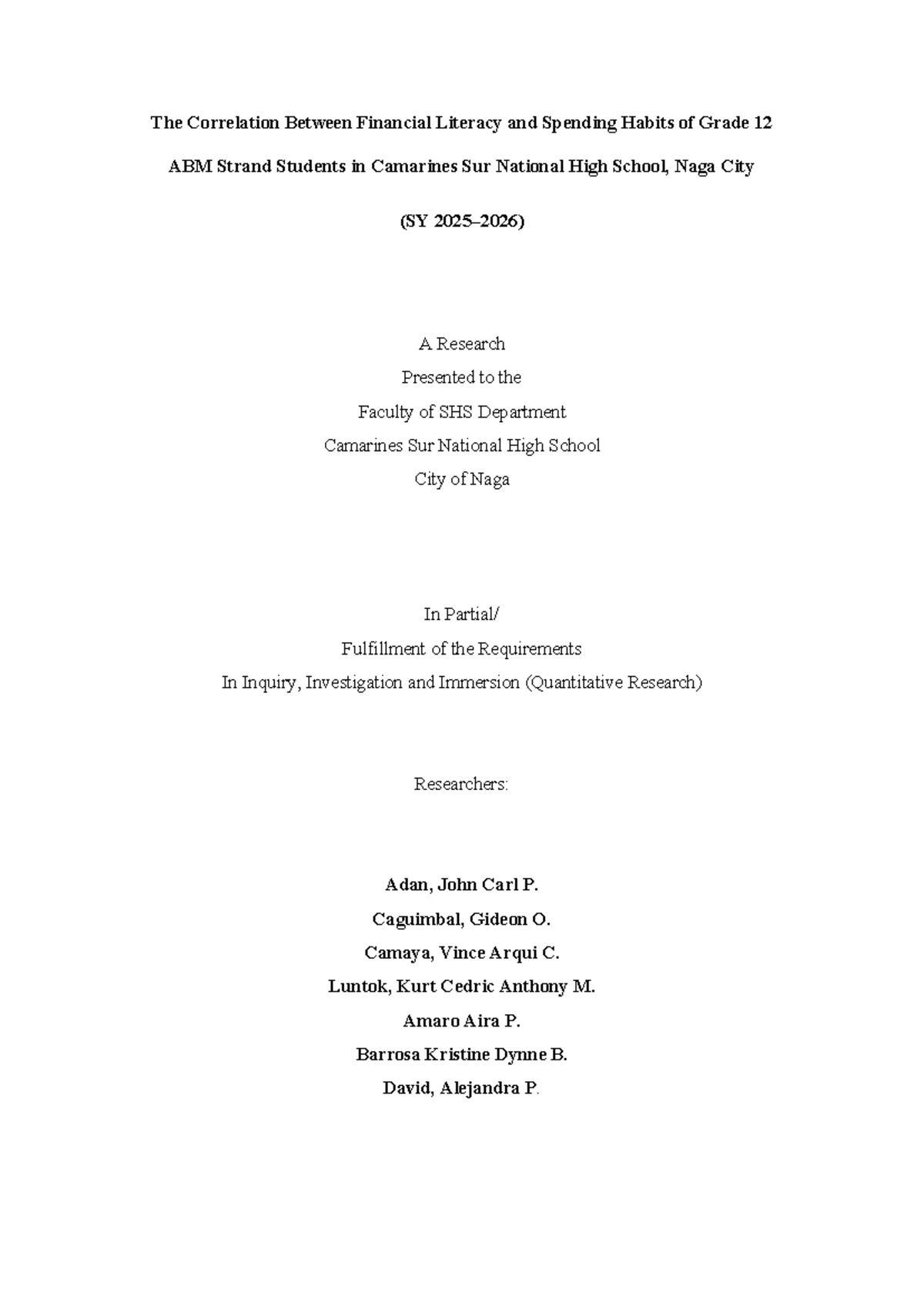 The Impact of Financial Literacy on Spending Habits of Grade 12 ABM ...