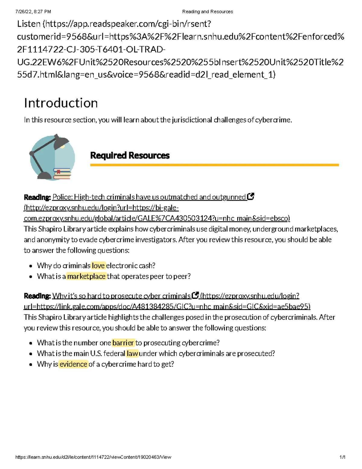 Quiz 3 - mod 3 quiz - According to the module resources, why are law enforcement agencies not ...