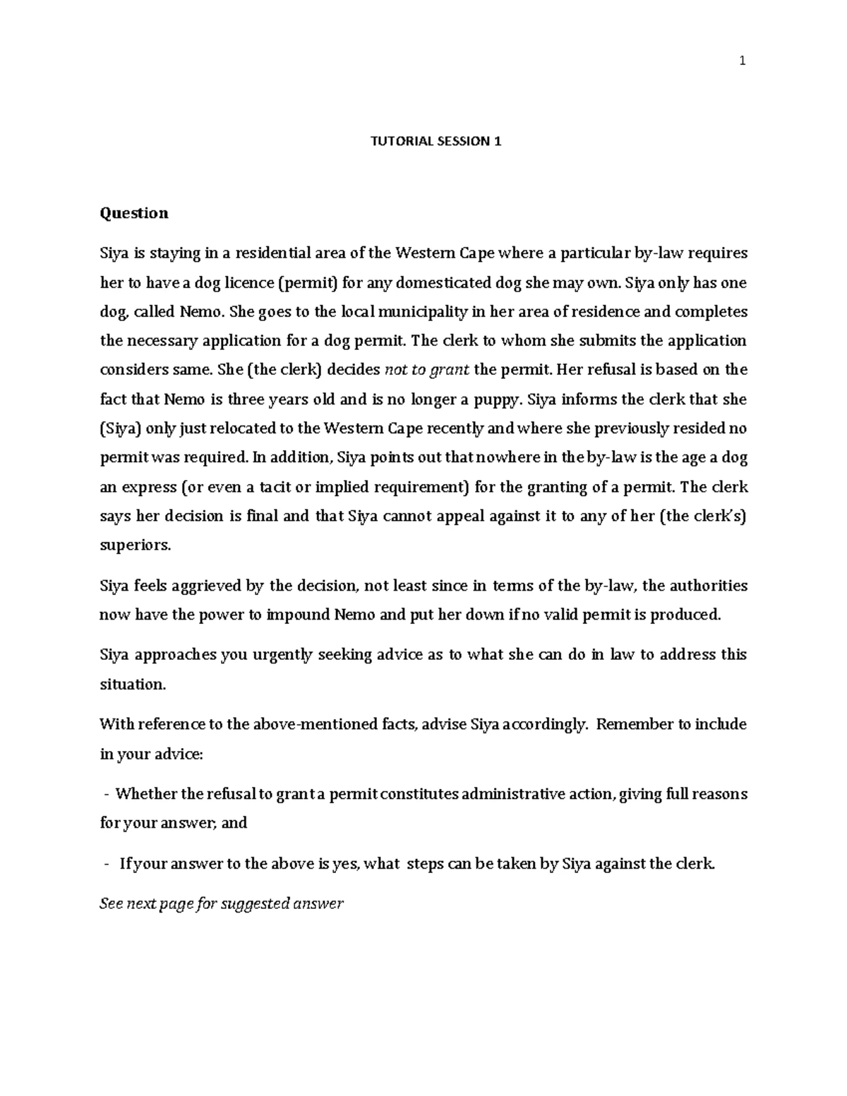 ADL311 Sarfu Case Summary - THE PRESIDENT OF THE REPUBLIC OF SOUTH ...