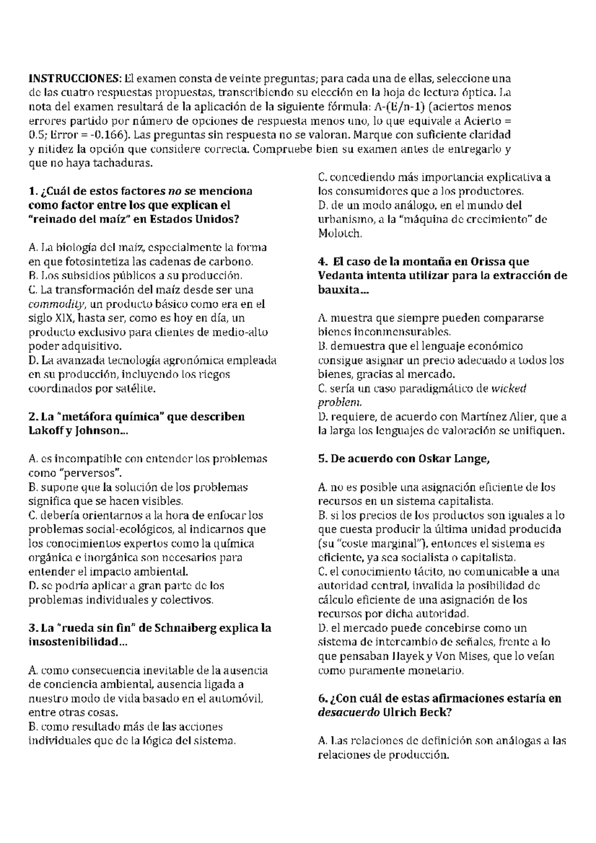 24F1 - Instrucciones para el Examen de Selección Múltiple - Studocu