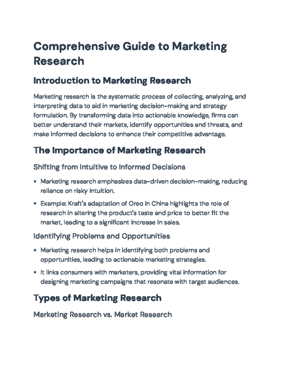 Comprehensive Guide to Marketing Research Strategies and Processes ...