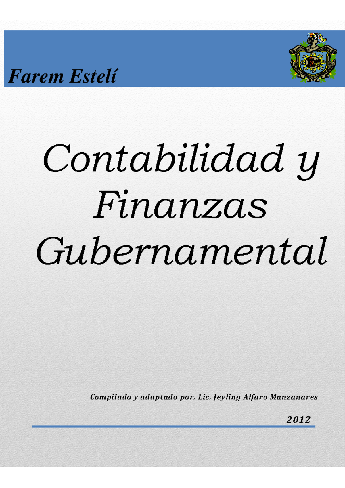 Contabilidad Gubernamental y Finanzas: Documento de Estudio - FAREM ...
