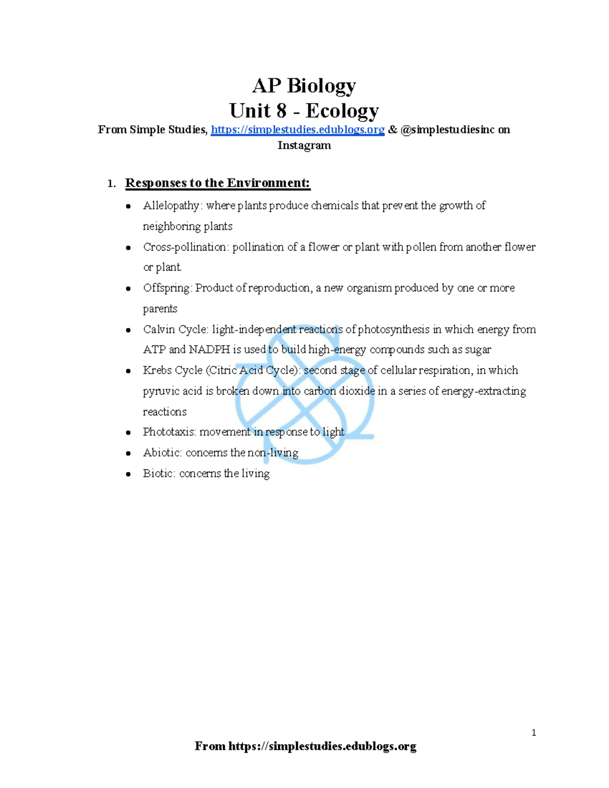 AP Biology Unit 8: Ecology Insights and Key Concepts - AP Biology Unit ...