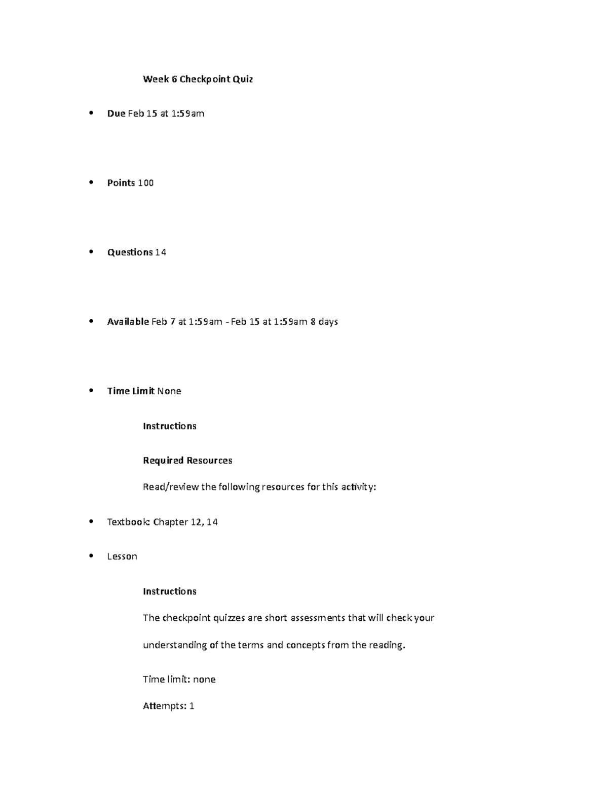 Week 6 Quiz (All Questions & Answers) for Course Code: [Insert Course ...