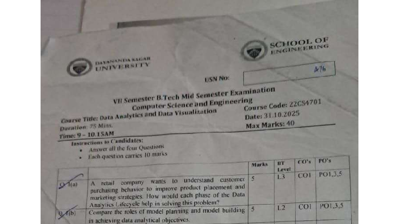 22CS4701 Data Analytics & Visualization Mid Sem Exam Notes - Studocu