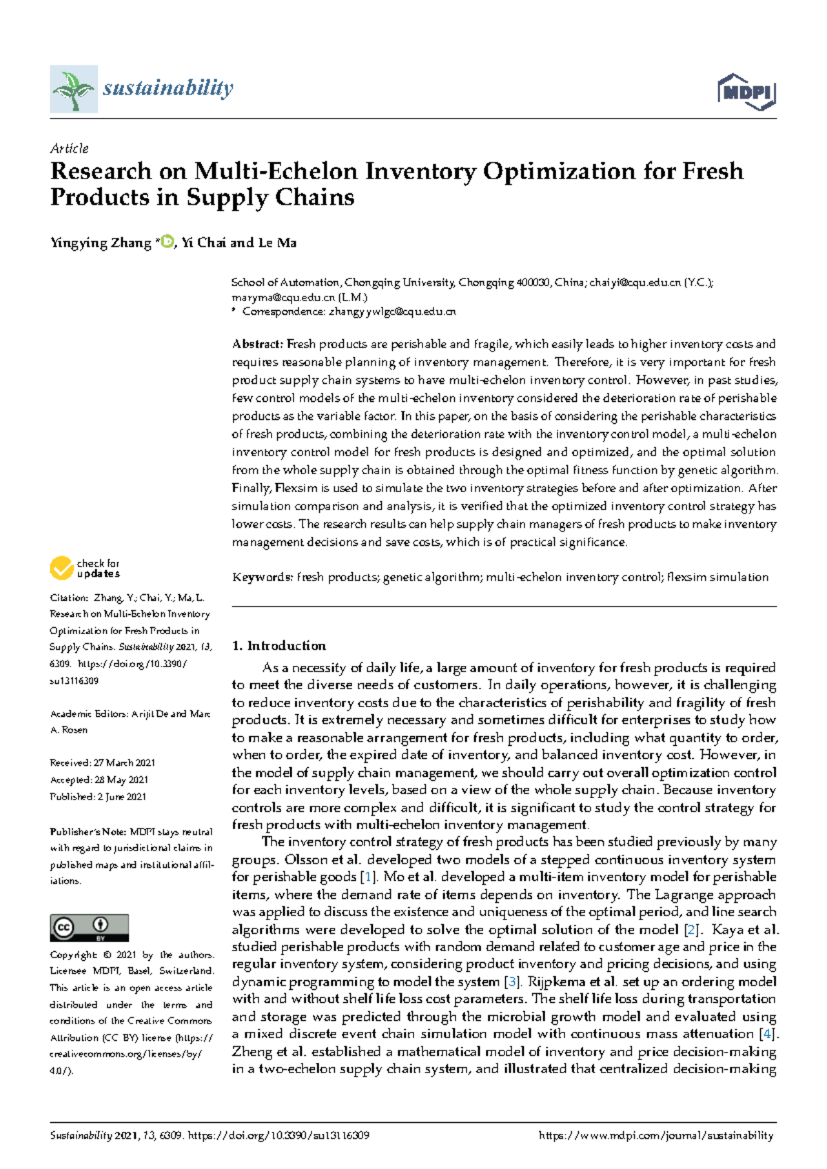 Research on Multi-Echelon Inventory Optimization for Fresh Products in ...