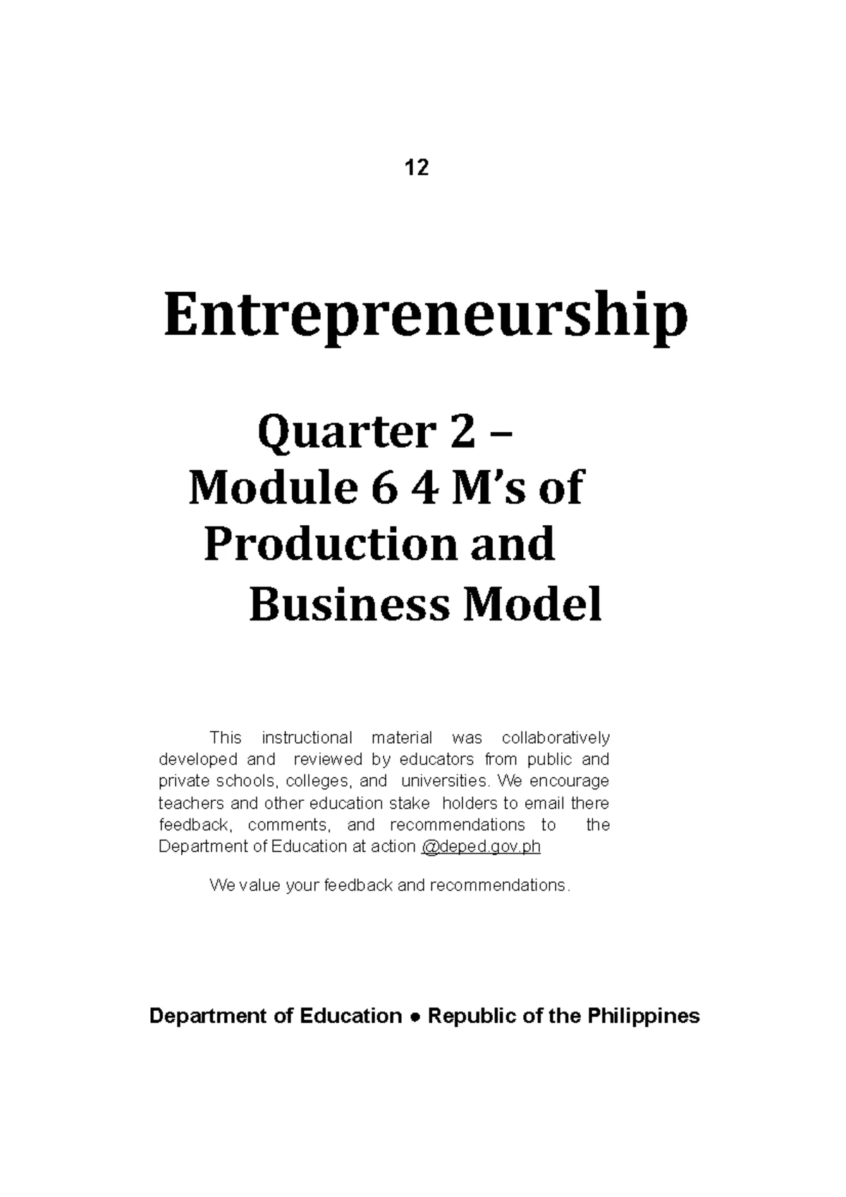 Entrep 12 Q1 Mod5 7Ps-of-Marketing-and-Branding v1 - 12 Entrepreneurshi ...