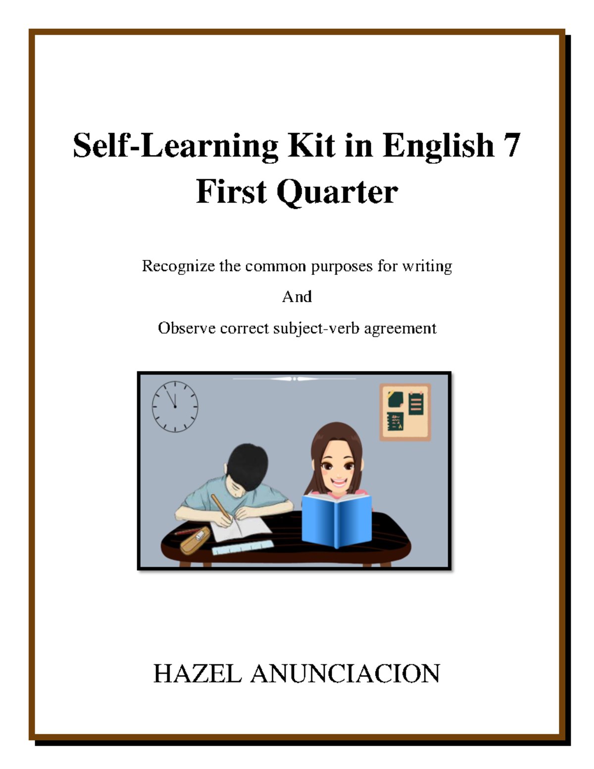 SLK - SELF LEARNING KIT - Self-Learning Kit in English 7 First Quarter ...