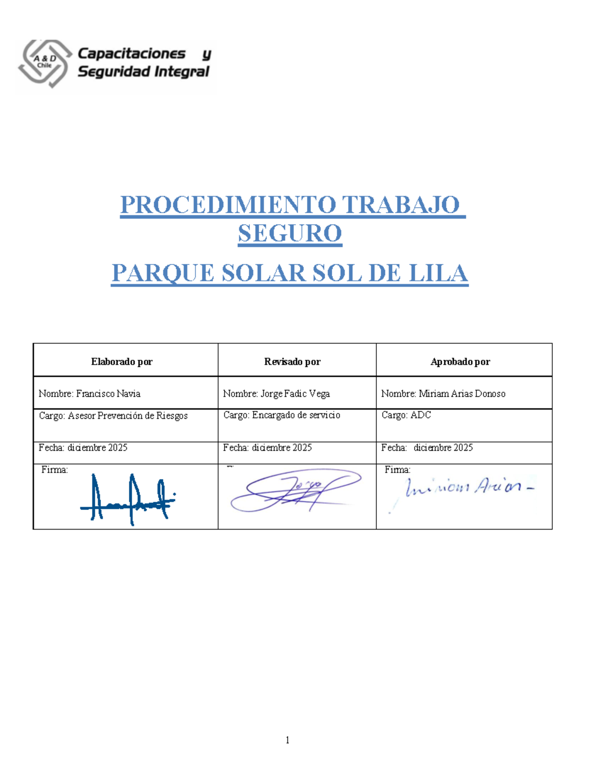 Procedimiento de Trabajo Seguro PTS - Parque Solar Sol de Lila - Studocu
