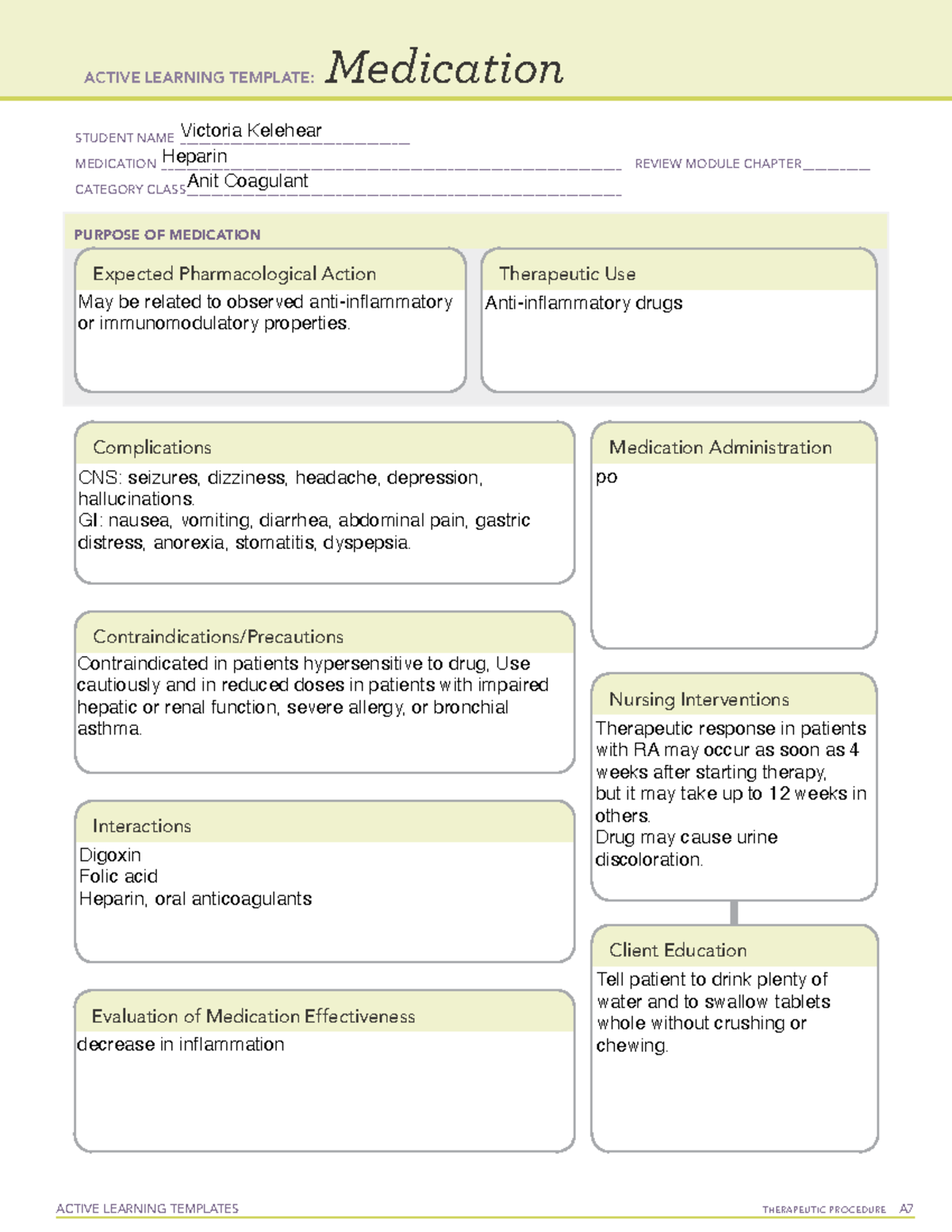 Active Learning Template medication - ACTIVE LEARNING TEMPLATES ...