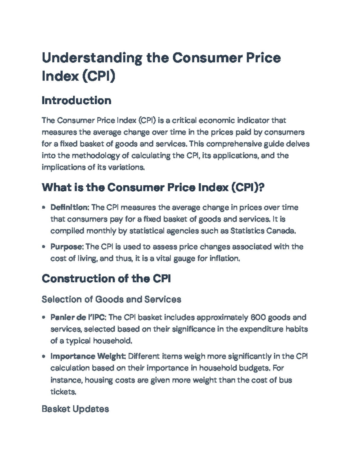 Understanding the Consumer Price Index (CPI) and Its Implications ...