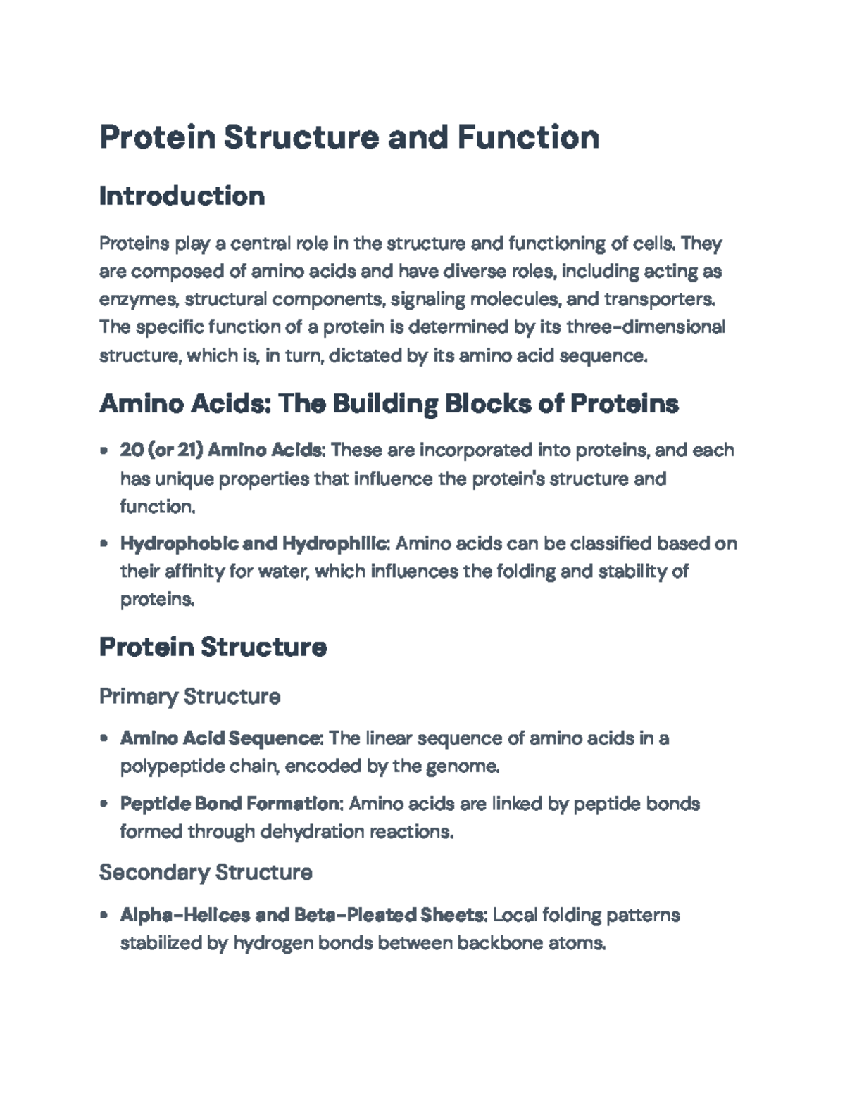 Protein Structure & Function: Mechanisms in Health & Disease Insights ...