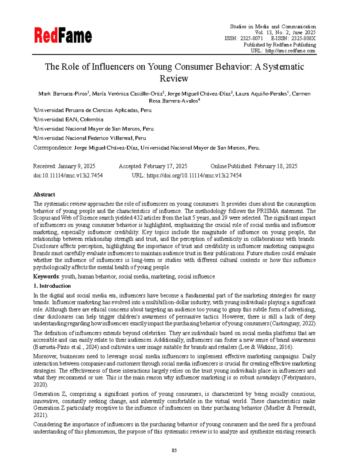 The Role of Influencers on Young Consumer Behavior: A Systematic Review ...