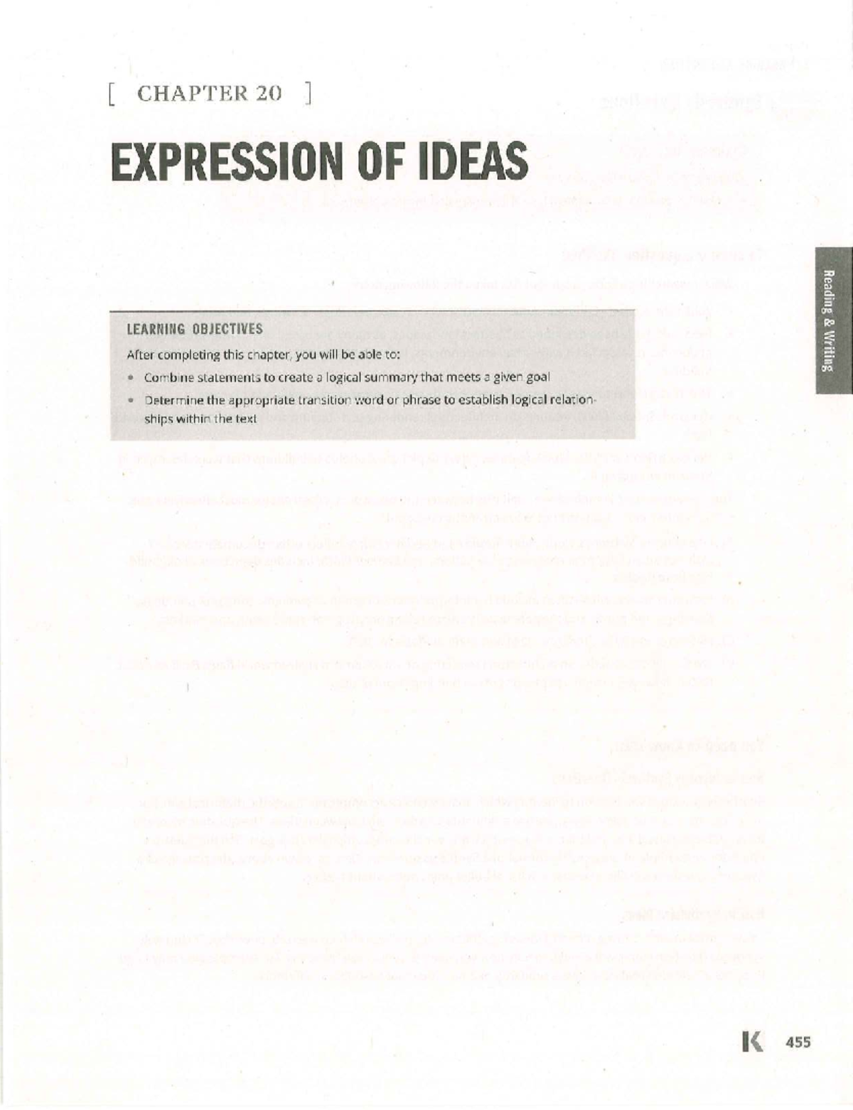 CHAPTER 20 - EXPRESSION OF IDEAS: LEARNING OBJECTIVES & STRATEGIES ...