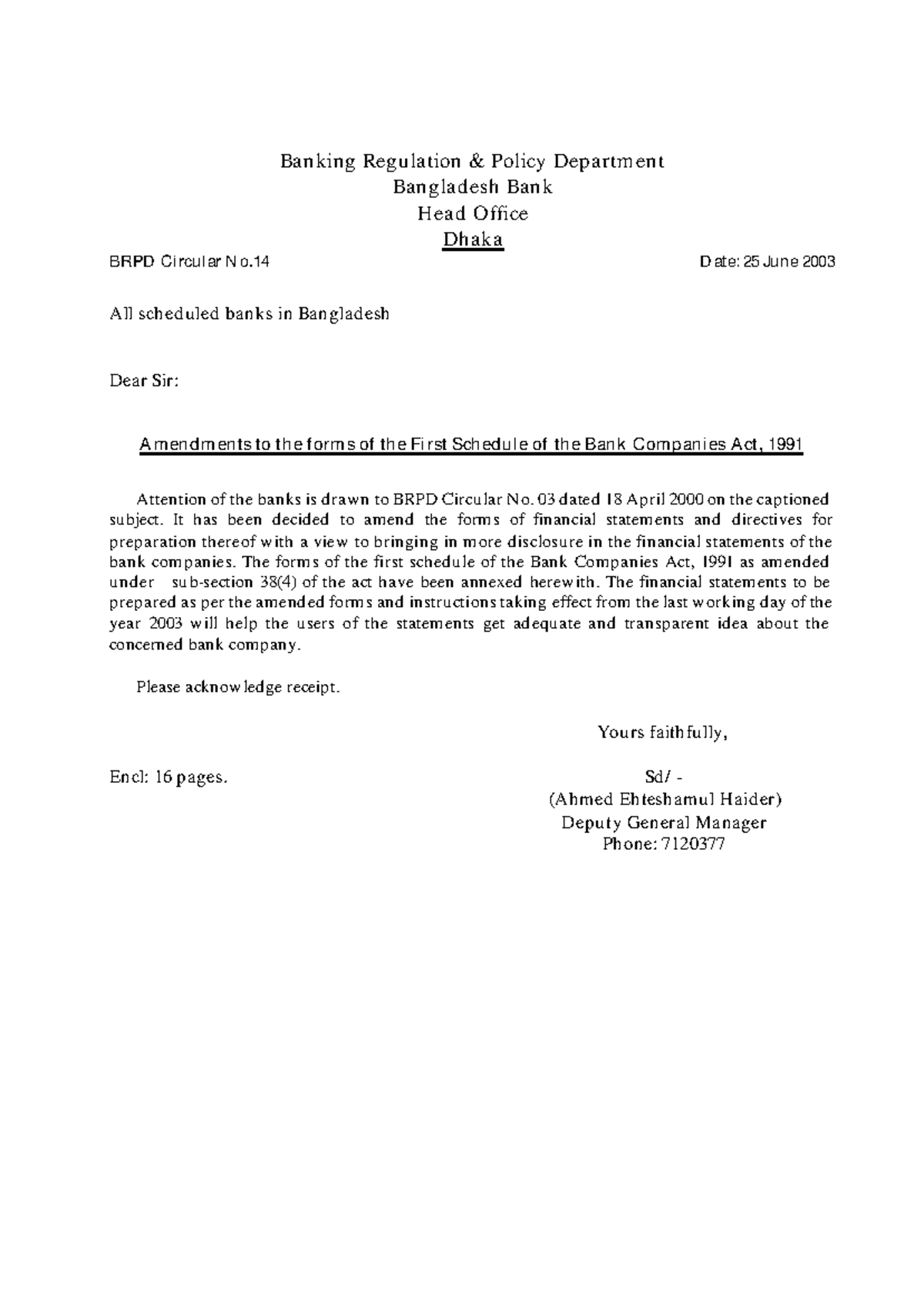 BRPD Circular No.14: Amendments to Financial Statement Forms - Studocu