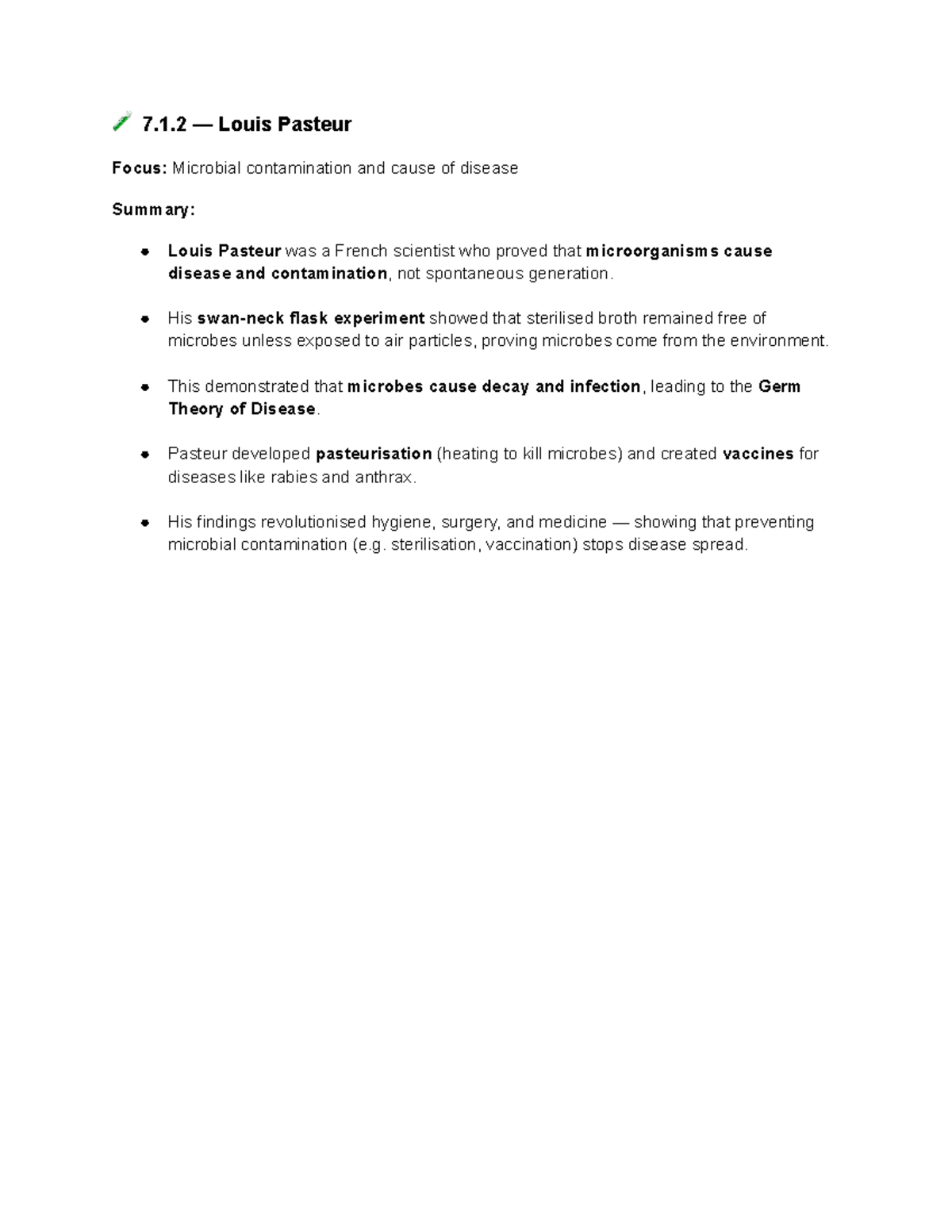 7.1.2 - Pasteur - 🧪 7.1 — Louis Pasteur Focus: Microbial contamination ...