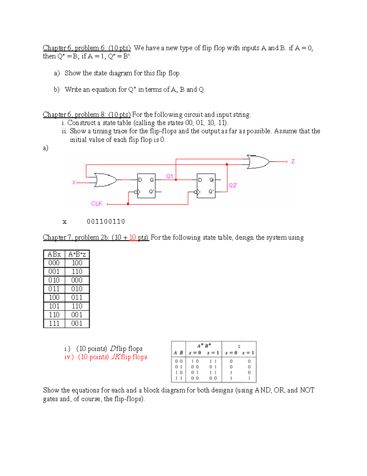 CSE 120 Lecture Notes - Flip Flops & State Diagram Problems - Studocu