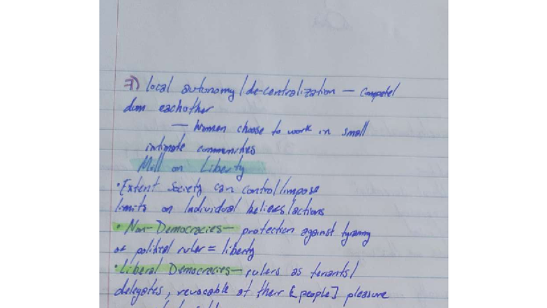 Handwritten Notes on Mill's View on Liberty (1000013084) - Studocu