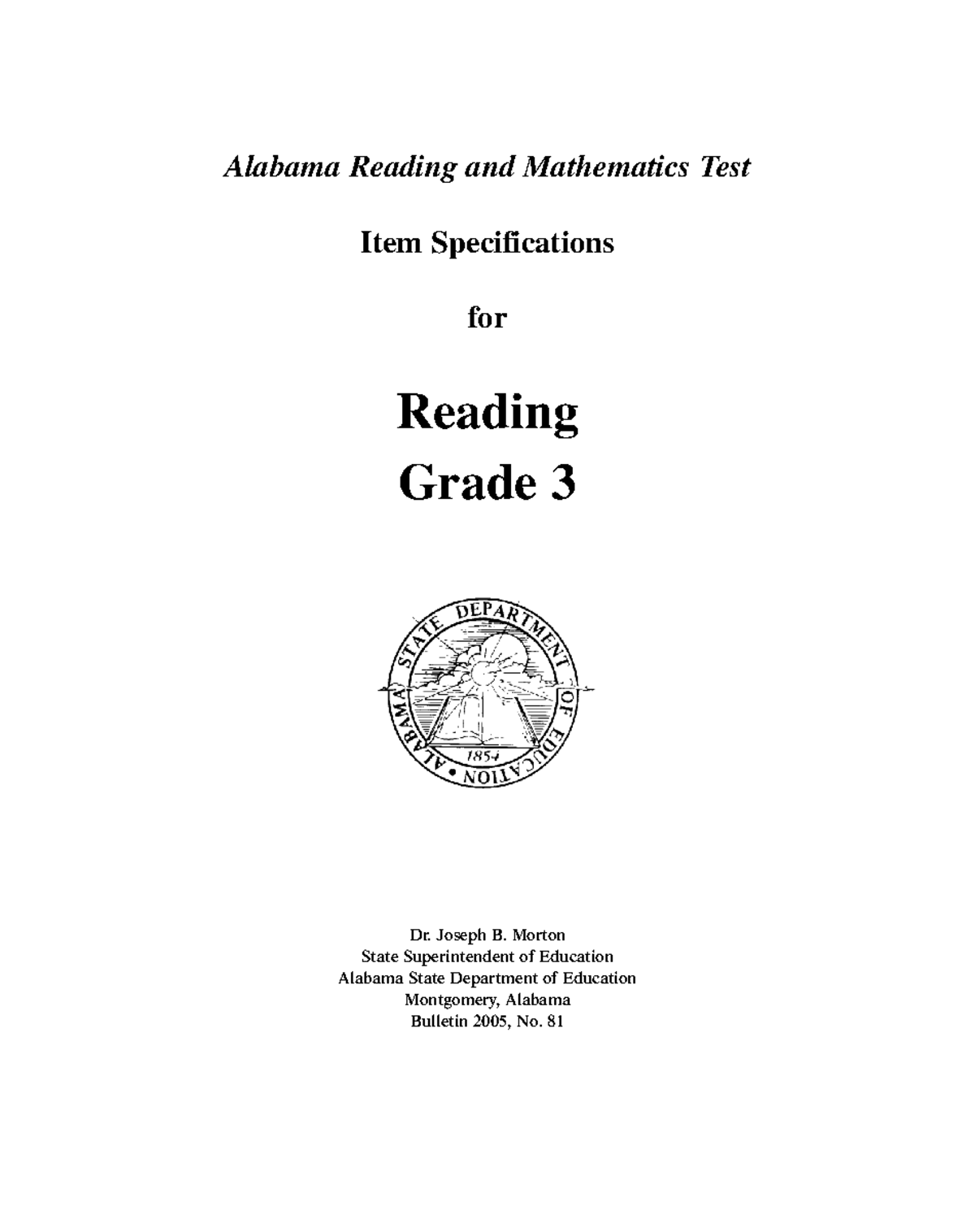 ARMT Grade 3 Reading Test Specifications and Content Overview - Studocu