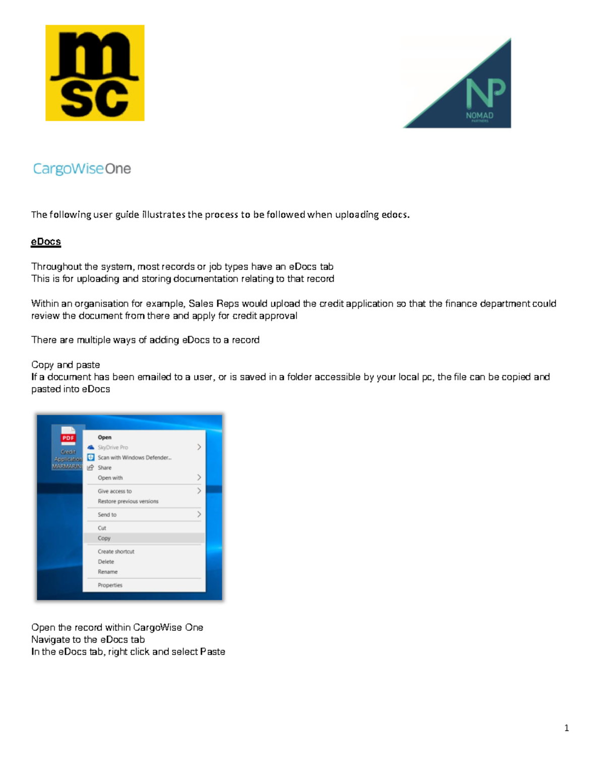 eDocs User Guide: Uploading Logistics Documentation Process - Studocu