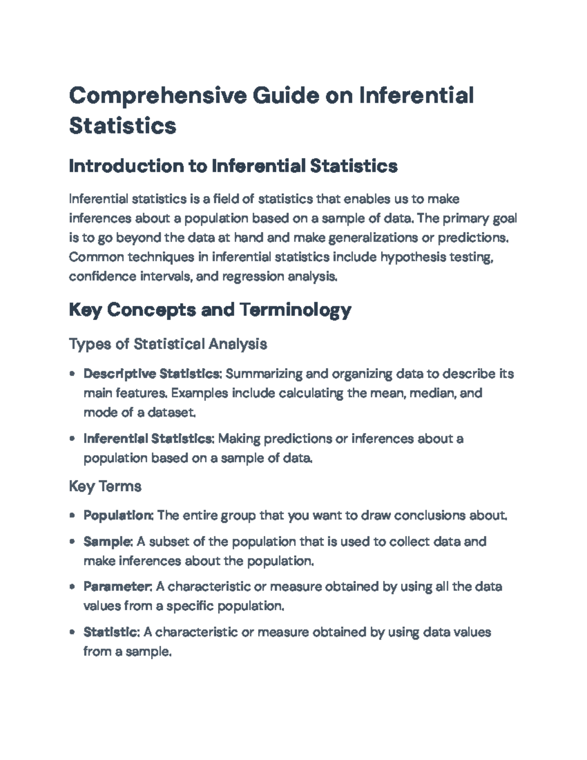 Comprehensive Guide on Inferential Statistics: Key Concepts & Applications - Comprehensive Guide ...