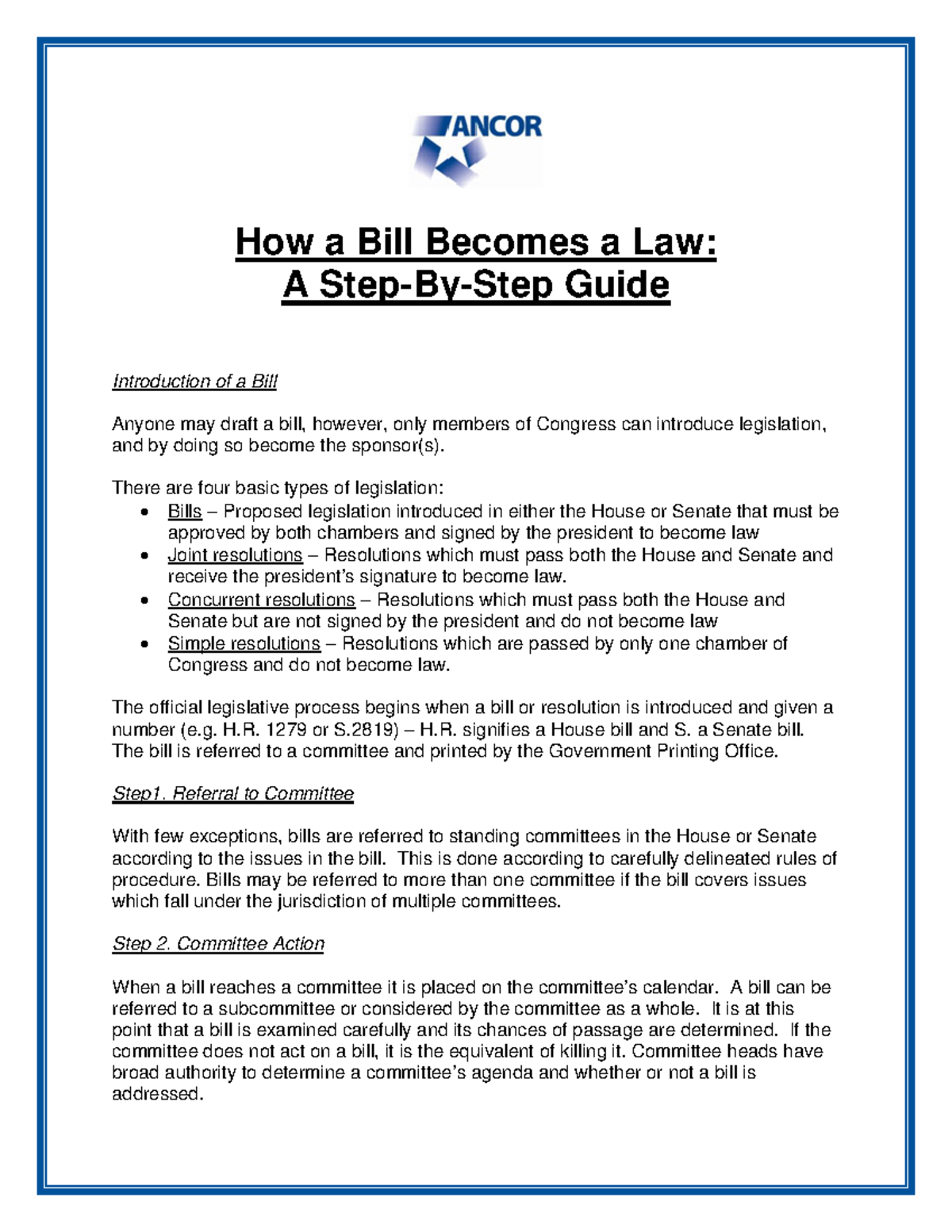 How a bill becomes a law - How bill become a law - How a Bill Becomes a ...