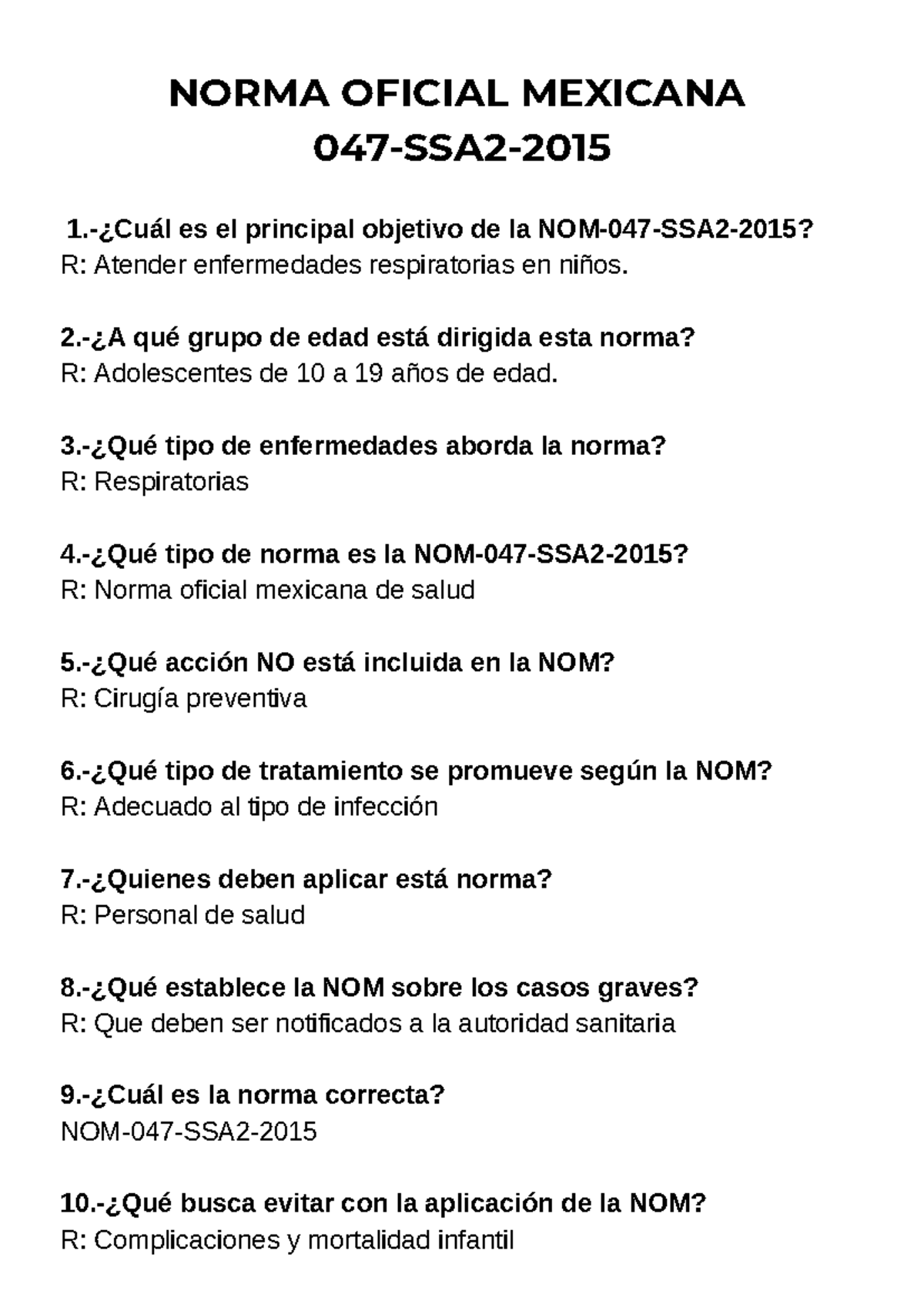 Nom-047 - Apuntes sobre la norma oficial mexicana para enfermedades ...