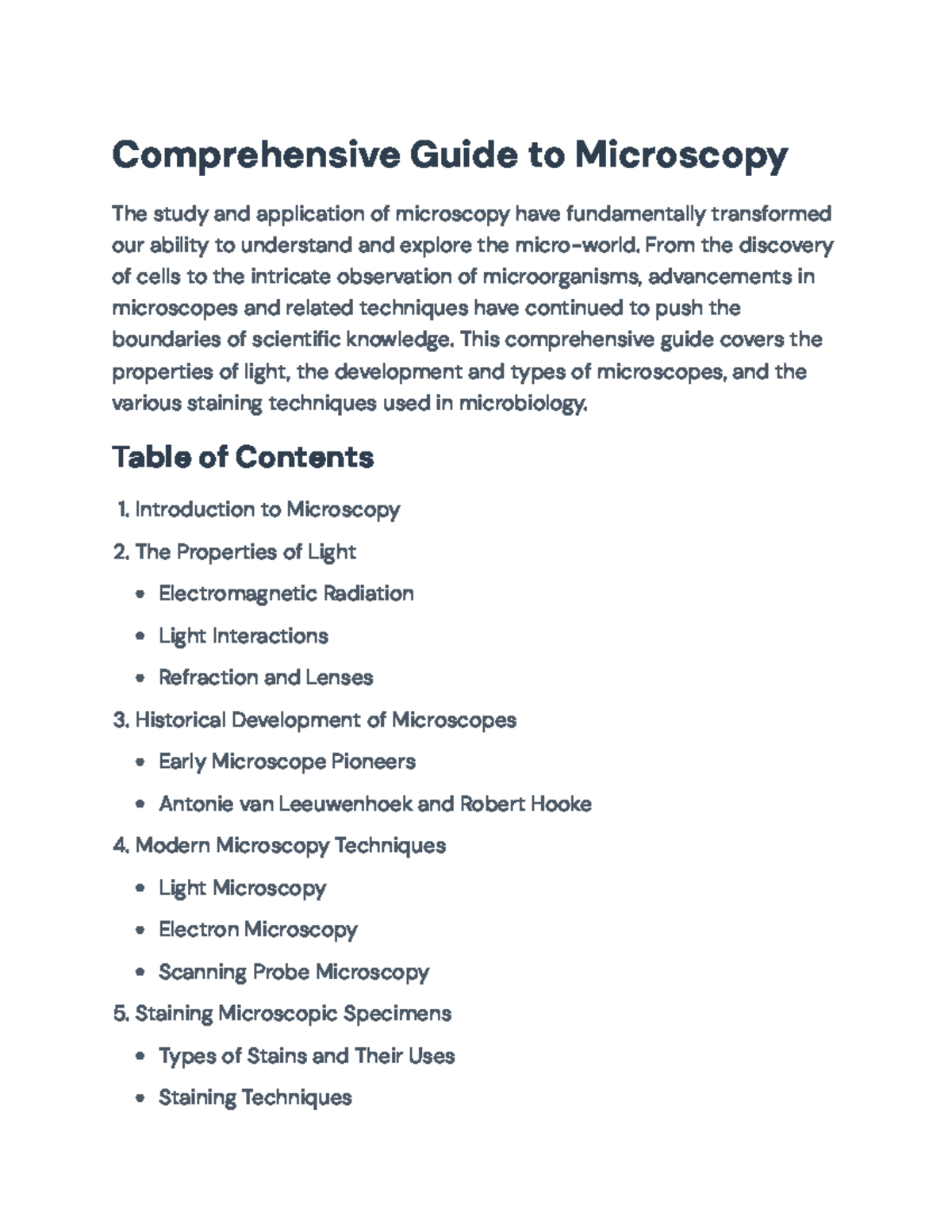 Comprehensive Guide to Microscopy Techniques and Applications - Comprehensive Guide to ...