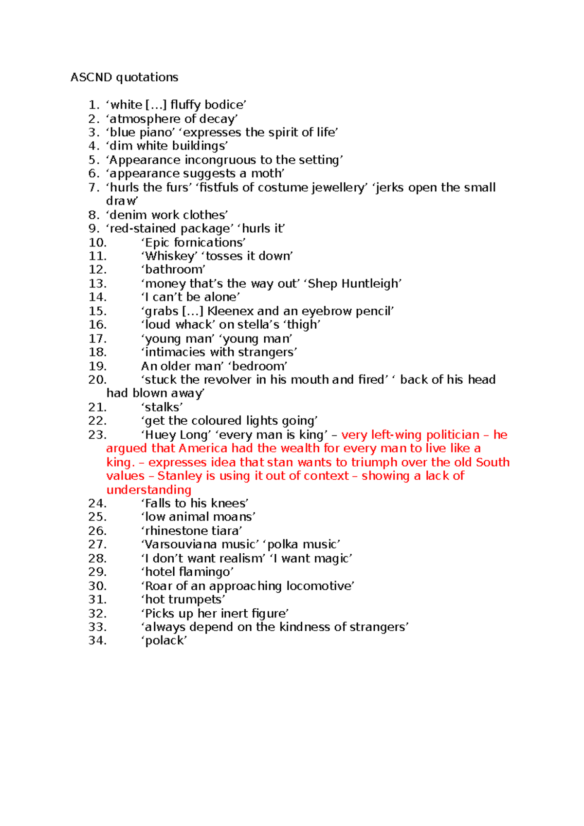ASCND Key Quotations Analysis for Key Themes and Symbols - Studocu