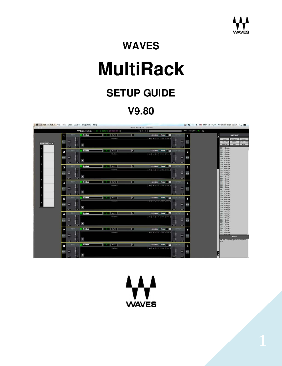 Digico SD Waves Card User Guide - WAVES MultiRack SETUP GUIDE V9. Table ...
