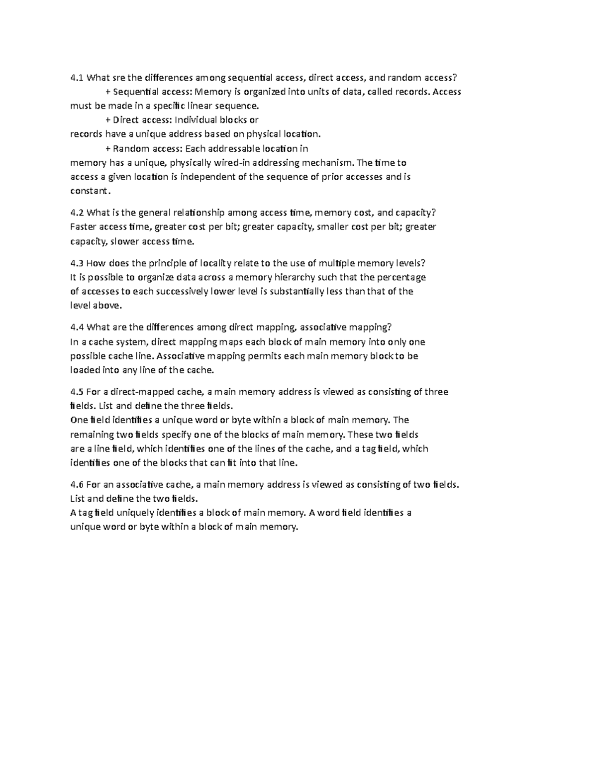 Ex4 - Understanding Sequential, Direct, and Random Access Methods - Studocu