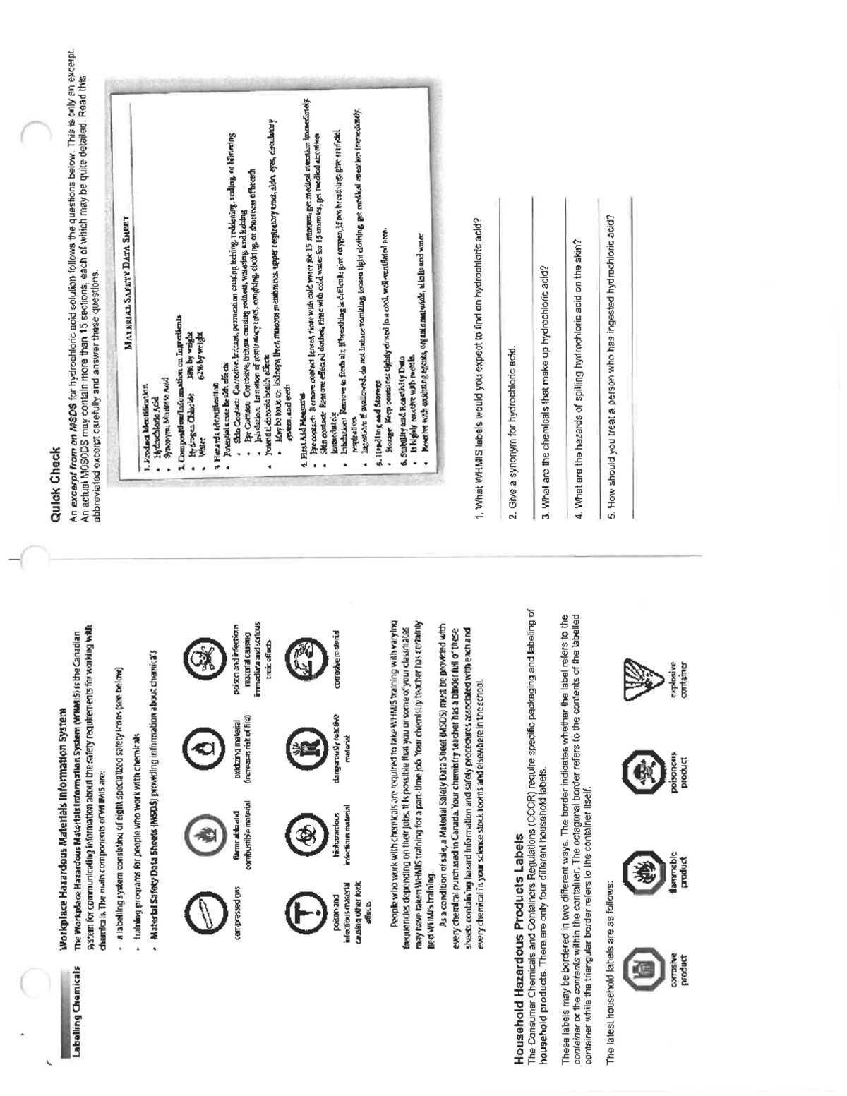 Chem 12: WHMIS Lab Safety Guidelines and Chemical Handling 2025 - Studocu