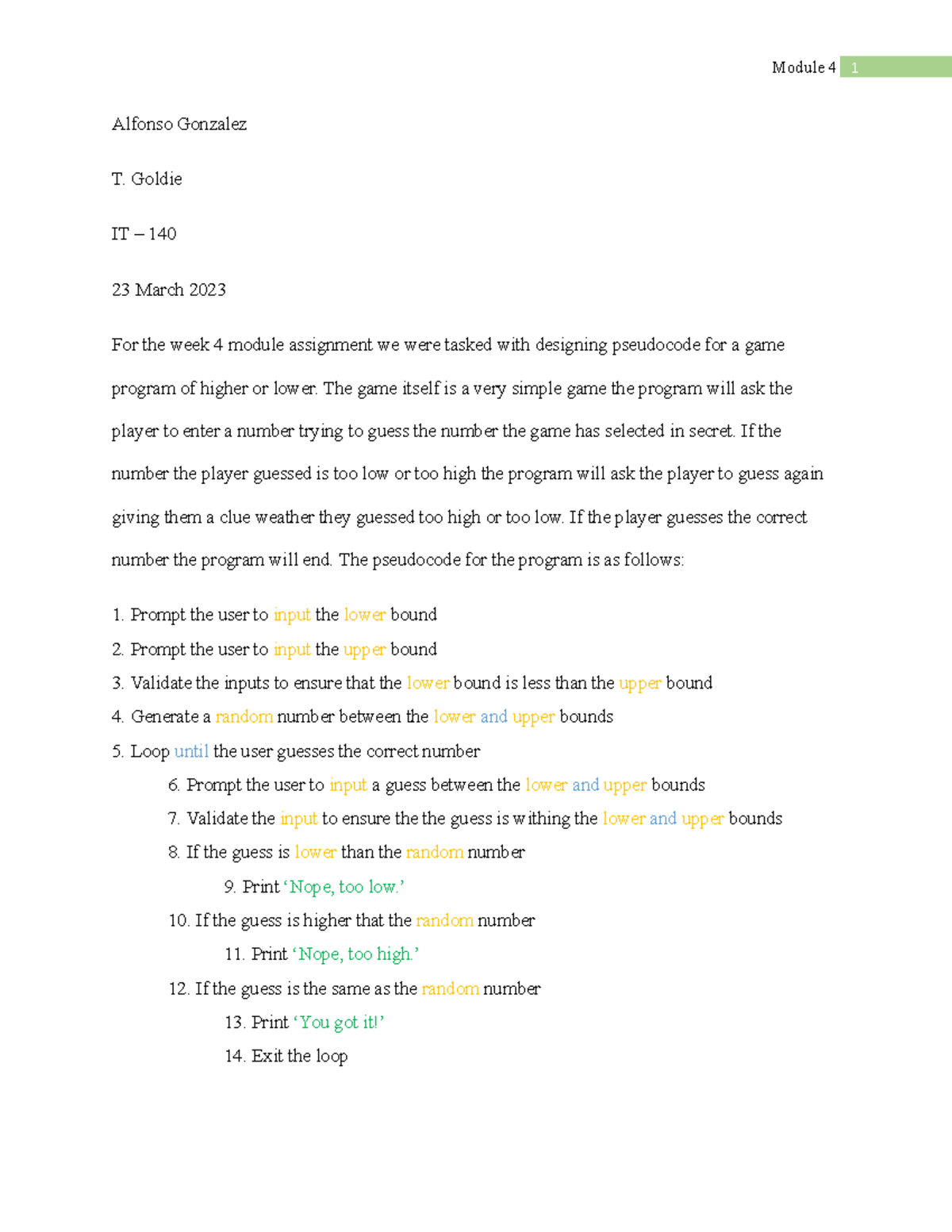 It140 module 4 - dad 220 assignment - Alfonso Gonzalez T. Goldie IT ...