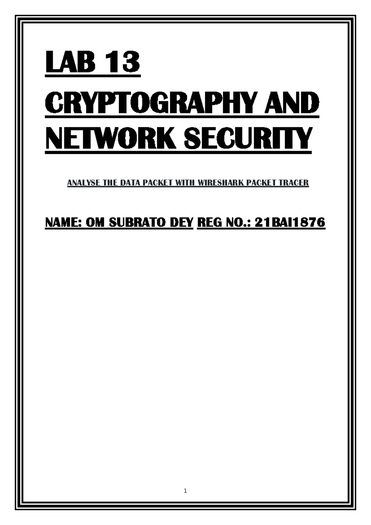LAB 13: Cryptography and Network Security Analysis with Wireshark - Studocu