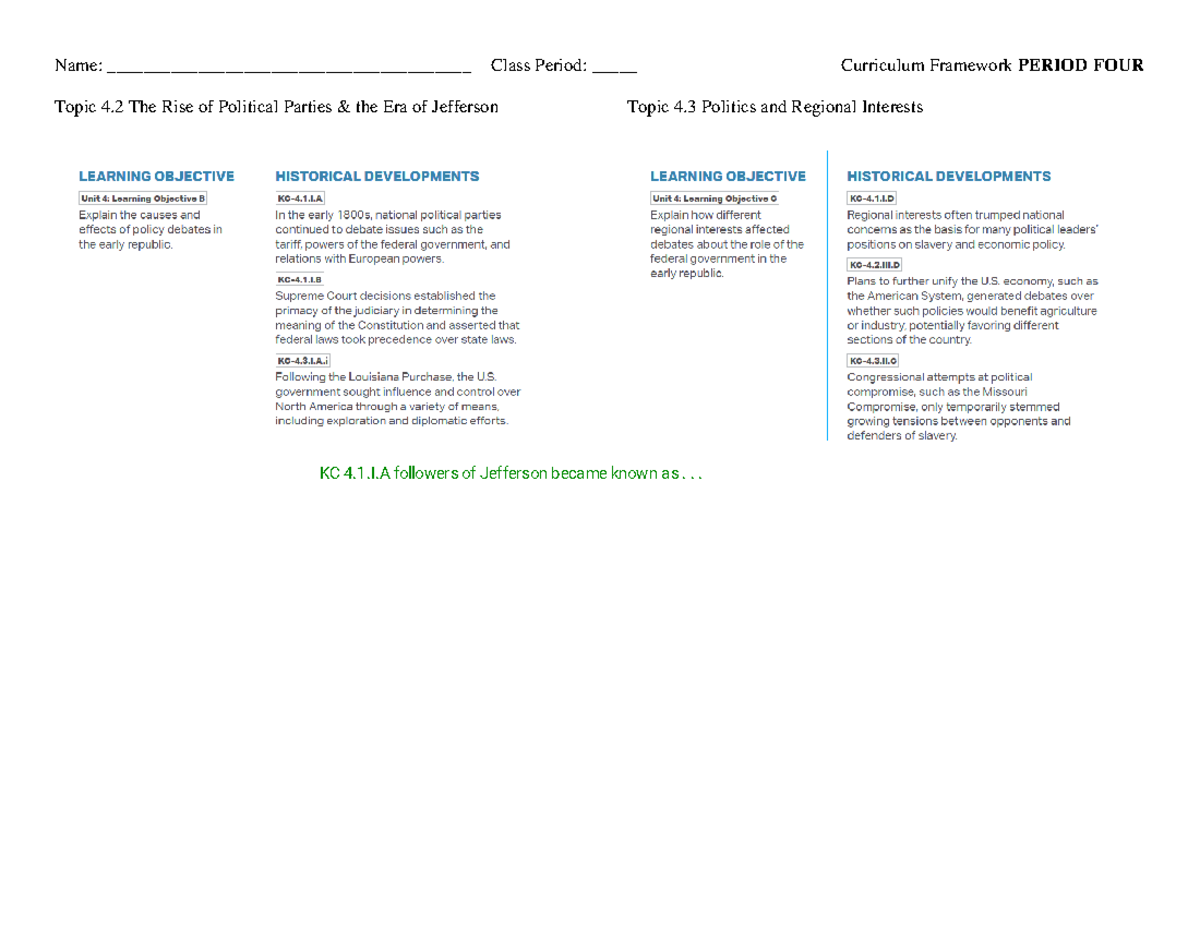 Period 4 Key Concepts: The Rise of Political Parties & Reform Movements ...