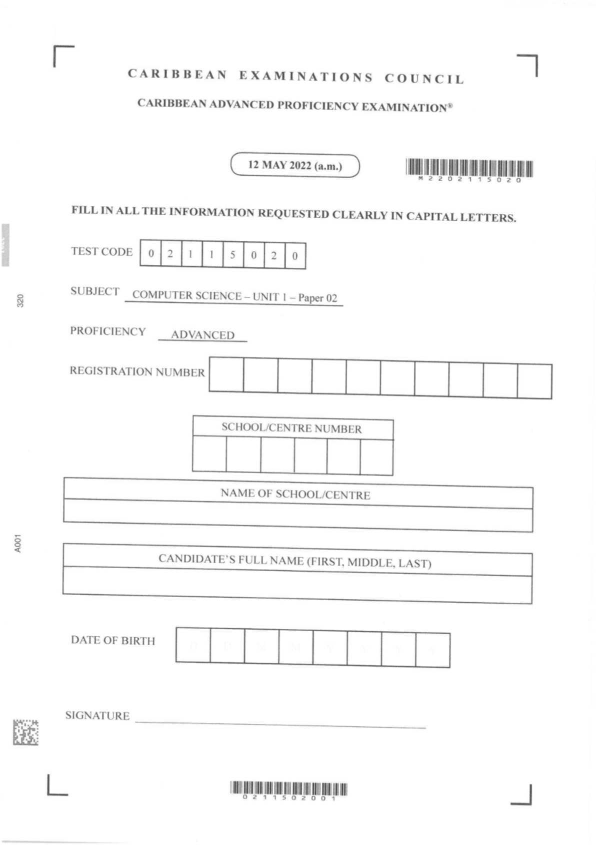 CAPE Computer Science Unit 1 Paper 02 Exam 2022 - Studocu