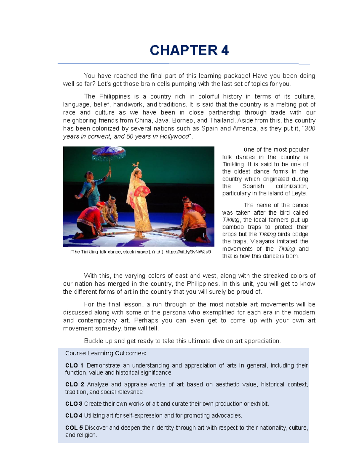Art Appreciation Chapter 4: Exploring Philippine Arts and Culture - Studocu