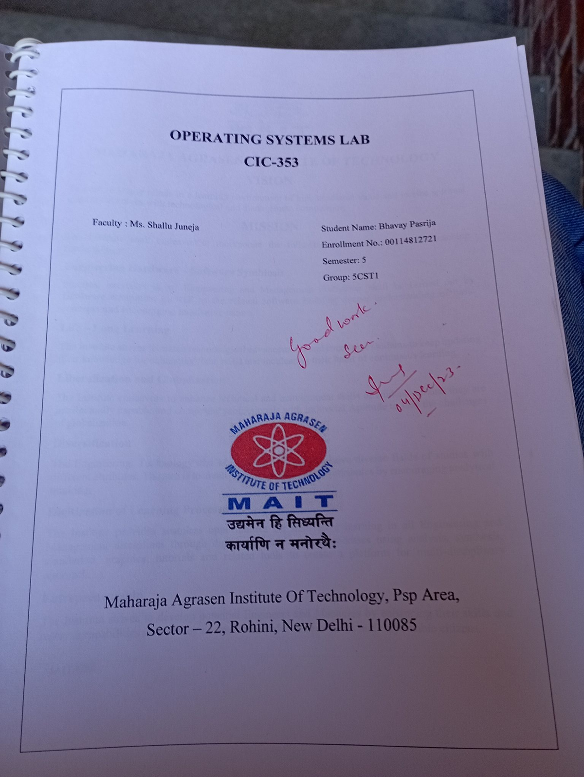 Operating Systems Lab Practical Record - CST 5CSTI - Studocu