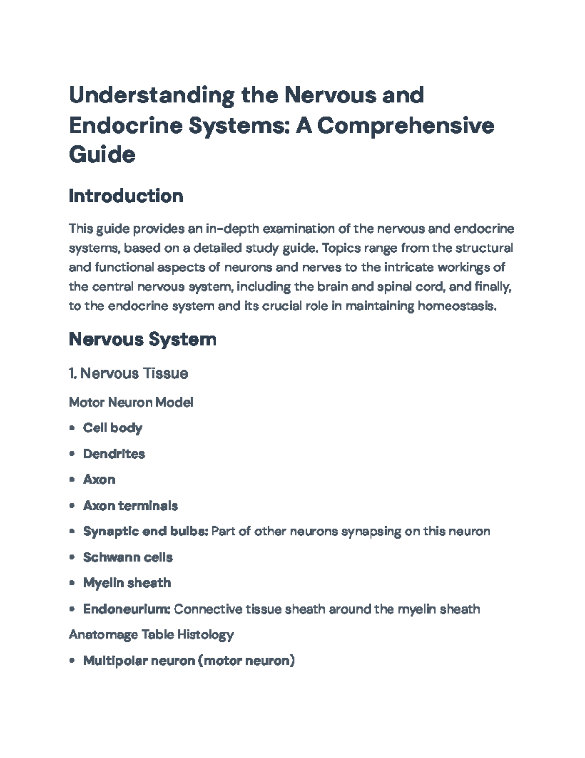 Nervous and Endocrine Systems: A Comprehensive Study Guide ...