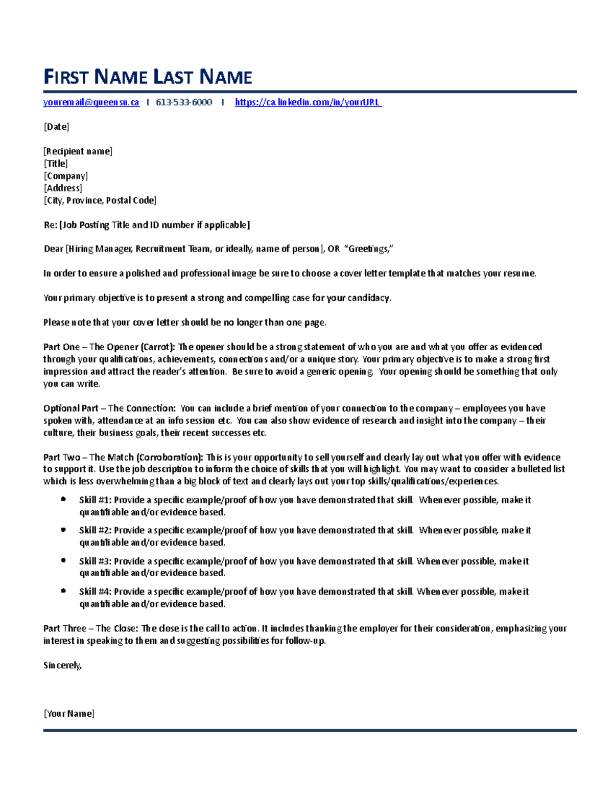 Smith Cover Letter Template (2019 ) - FIRST NAME LAST NAME youremail ...